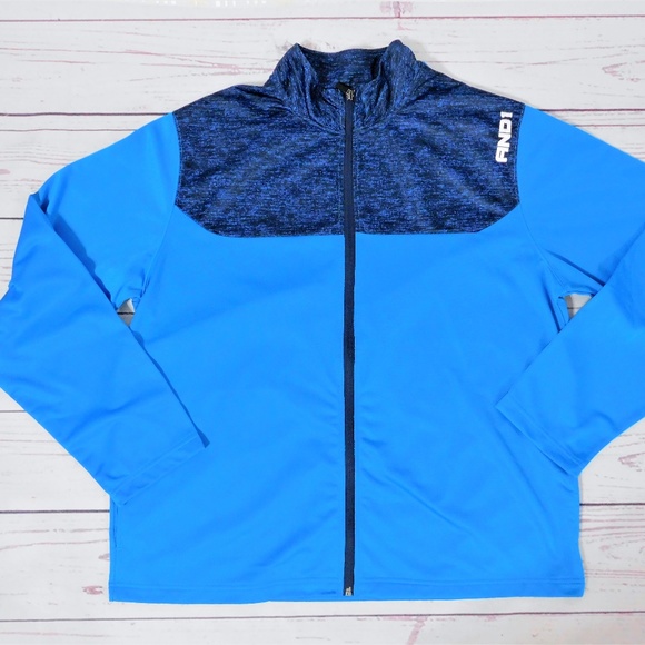 And1 | Jackets & Coats | And Mens Full Zip Up Athletic Jacket Blue ...